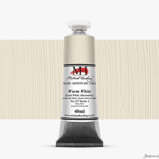 MICHAEL HARDING : Oil Paint : 40ml : Warm White (Lead White Alternative ...