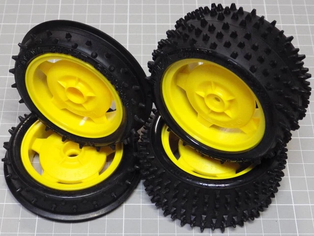 TAMIYA 2WD BUGGY Off-Road Star Dish Wheels (Yellow) + F Rib Spike R ...