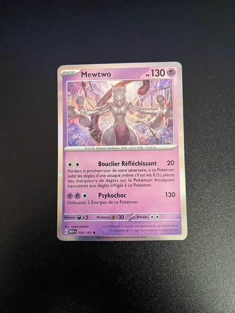 CARTE POKÉMON HOLO Mewtwo 150/165 MEW Ecarlate & Violet Pokémon 151 FR ...