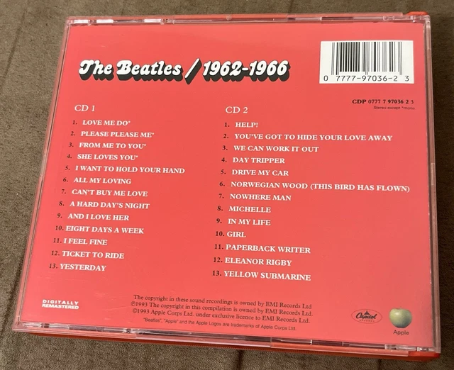 THE BEATLES 1962-1966 CD 2 Disc Set The Red Album Greatest Hits (1993 ...
