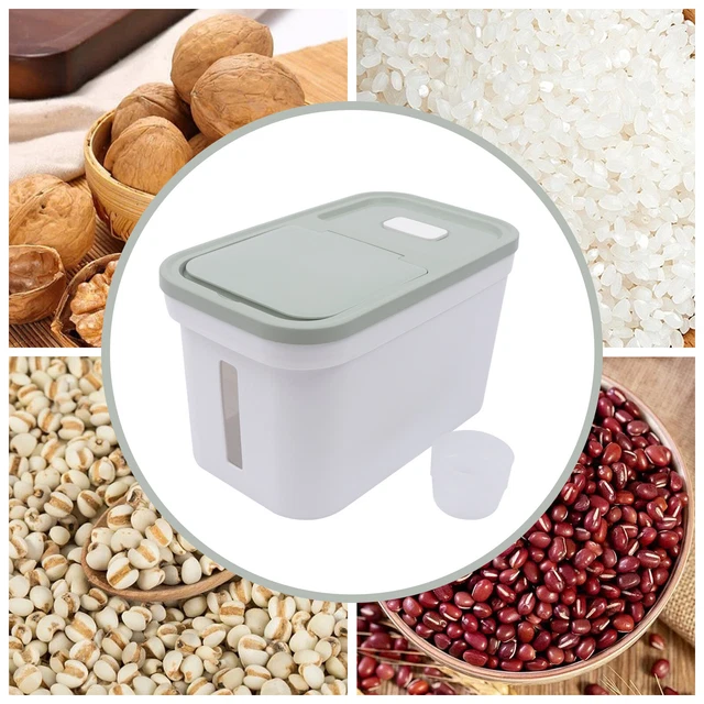 10KG AIRTIGHT RICE Dispenser Cereal Container Flour Storage Box Food ...