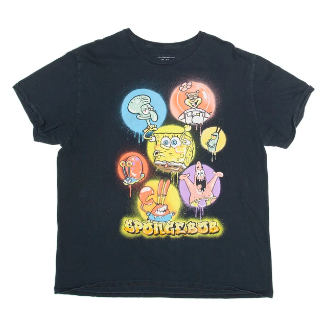 NICKELODEON SPONGEBOB SQUAREPANTS Mens T-Shirt Black XL £7.99 - PicClick UK