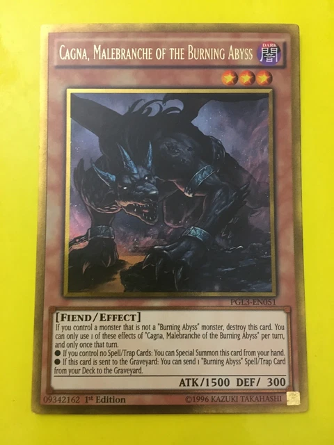 YU GI OH Carta Cagnaz Malebranche Dell' Abisso Bruciante Rara Gold Oro Pgl3 Mint EUR 2,90 ...