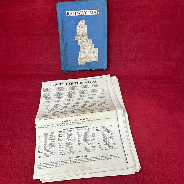 1948 RAILWAY CLEARING House Cross Section Map London England 52 Loose ...