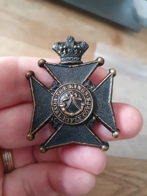 ORIGINAL VICTORIAN KINGS ROYAL RIFLE CORPS WW1 Cap Badge WW2 GLENGARRY ...