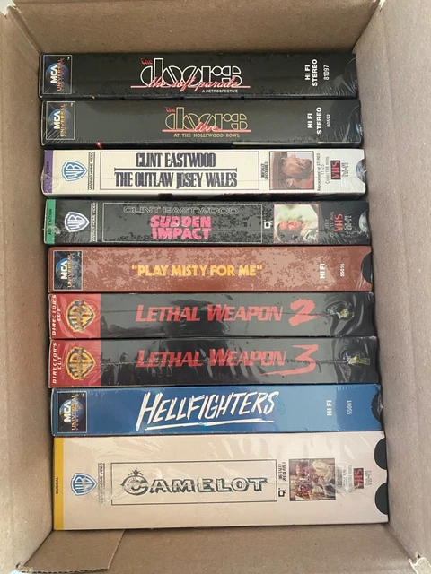 9 VHS COLLECTION, New/Unopened Some, John Wayne, Clint Eastwood, Jim ...