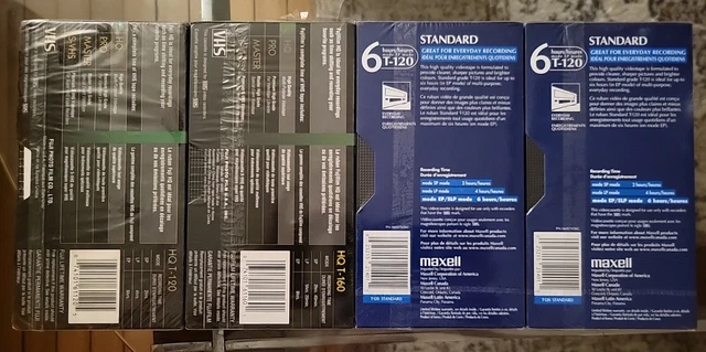 BLANK RECORDABLE VHS Tapes NEW & SEALED Lot (4) HQ120 - HQ160 - T120 ...