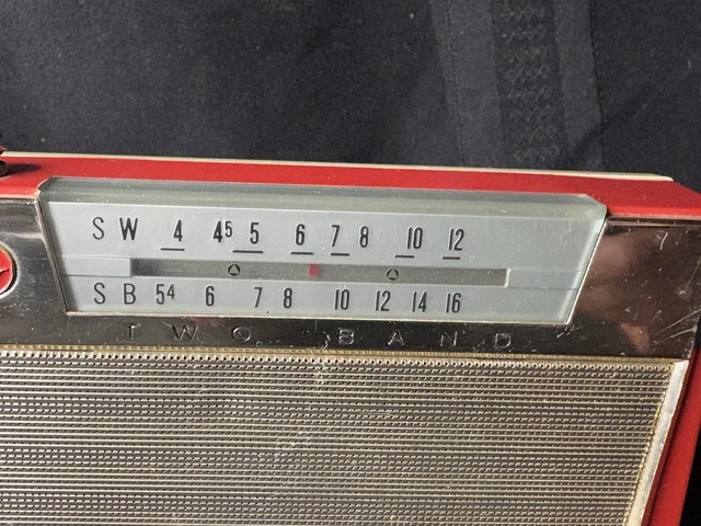 VINTAGE BULOVA TWO Band Radio RED Untested For Parts, Repair or Display ...