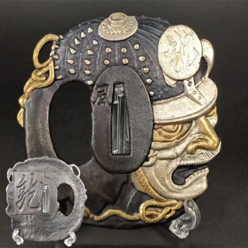 JAPANESE SWORD GUARD Tsuba for samurai Katana Horse & Dragon from Japan ...