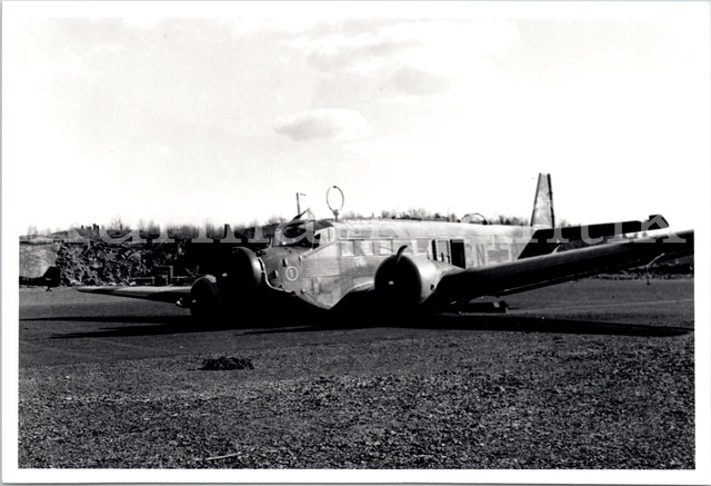 T611 FOTO WEHRMACHT Archiv Repro Luftwaffe Flugzeug Ju52 crash Kennung ...