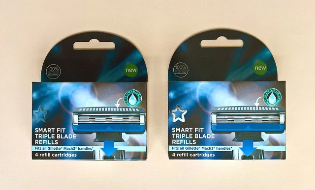 SUPERDRUG SMART FIT MACH 3, Turbo, Power Razor Blades (2x 4-Pack) - NEW ...