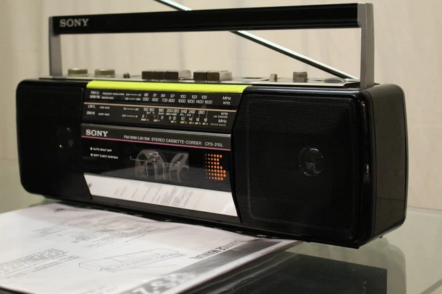 SONY CFS-210L STEREO Radio Cassette Recorder Ghettoblaster Boombox Top ...