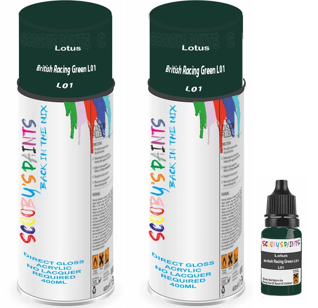 FOR LOTUS PAINT Spray Aerosol British Racing Green L01 L01 Car Repair ...