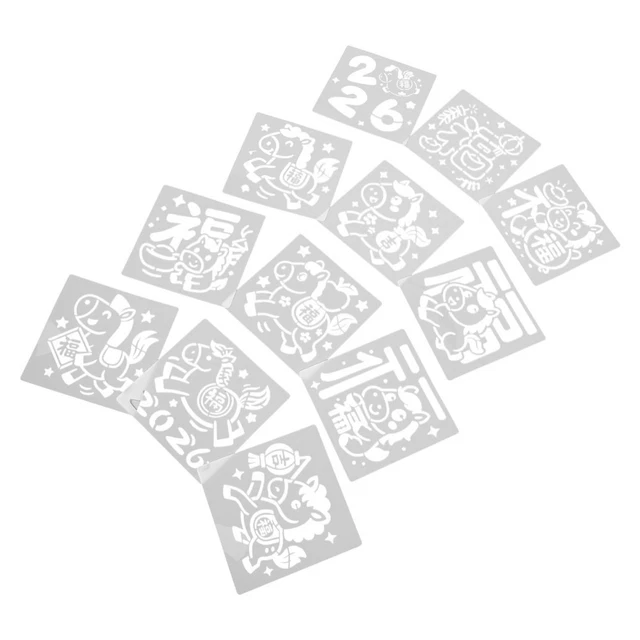 12 SHEETS DRAWING Template Reusable Spring Stencils Animal Templates ...