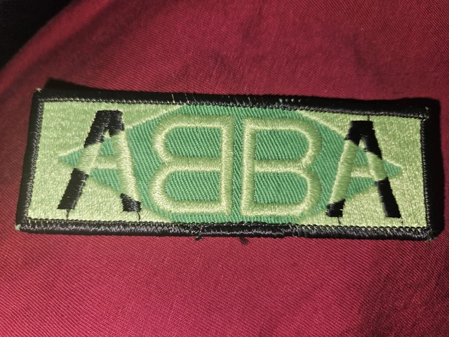 ABBA AUFNÄHER Patch 11x4cm Rarität aus 70er o 80er Vintage schwarz ...