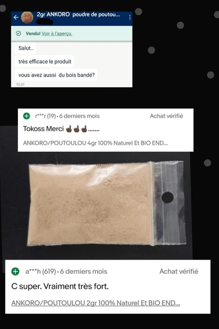 ANKORO DIRECT FROM CONGO endurance et amplification 4gr 100% Naturel et ...