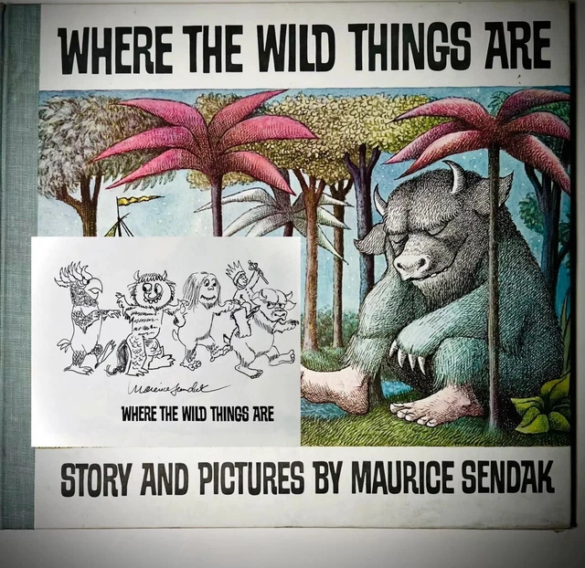 MAURICE SENDAK WHERE THE WILD THINGS ARE Signed w/ Remarkable Sketch ...