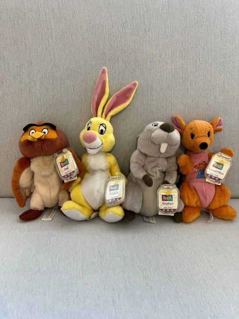 VINTAGE DISNEY WINNIE The Pooh Mattel Star Bean Owl, Rabbit, Gopher ...