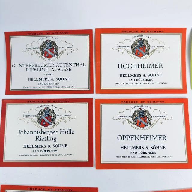 VINTAGE GERMAN WINE Labels Job Lot Hellmers & Söhne Riesling Ephemera ...