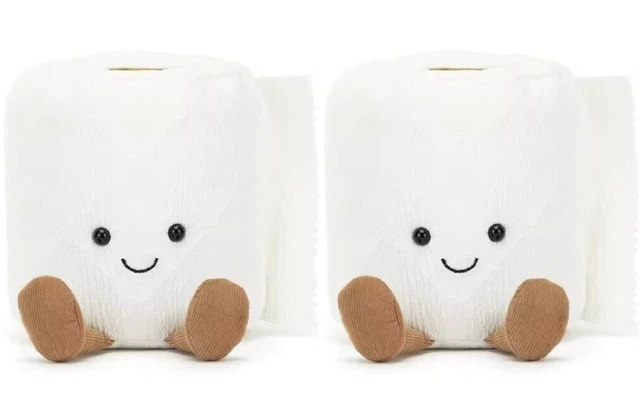 JELLYCAT AMUSEABLES WHITE Toilet Paper Roll ,15cm Cute Plush - BNWT ...