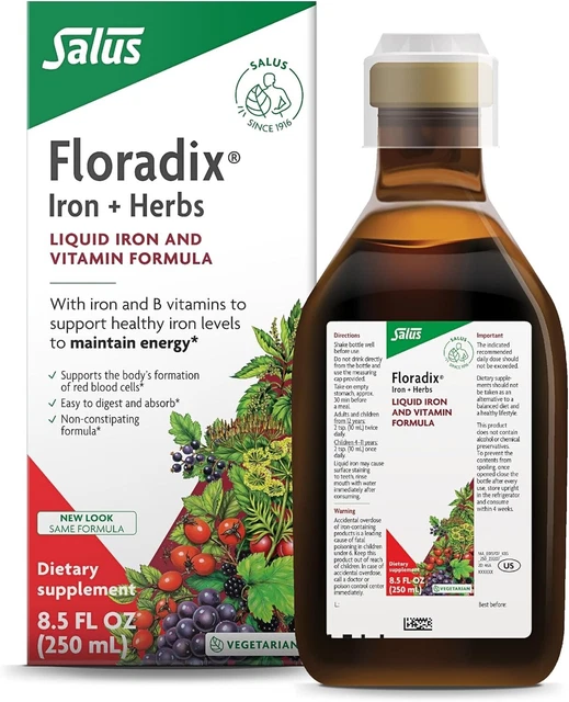 FLORADIX LIQUID IRON and Vitamin Formula 250ml £14.99 - PicClick UK