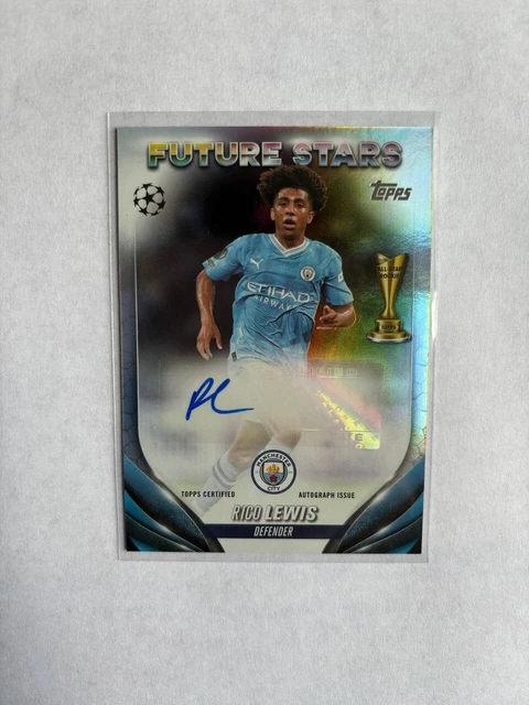 TOPPS UCC FLAGSHIP 2024 Rico Lewis Auto Future Stars Manchester City ...