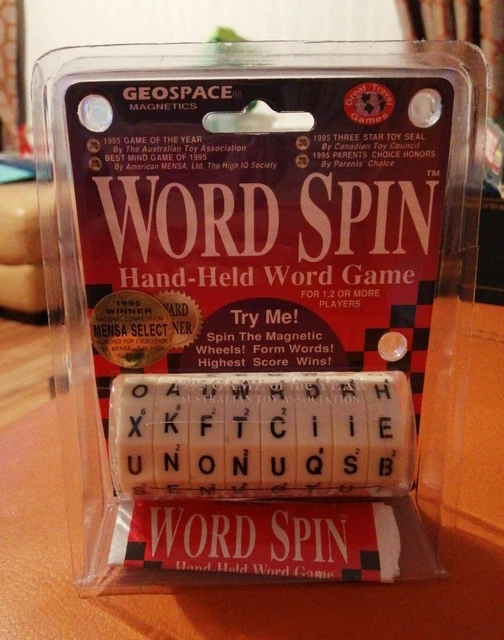GEOSPACE MAGNETICS WORD Spin SCRAMBLE Hand Held Handheld Game BOXED ...