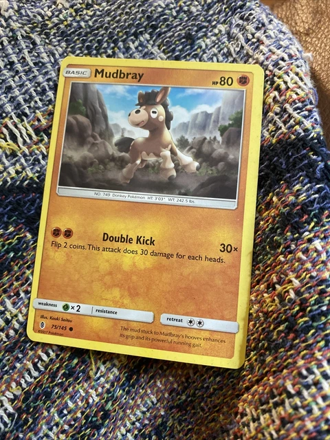 POKEMON TRADING CARD Basic Mudbray HP80 Double KIck 75/145 $1.53 ...