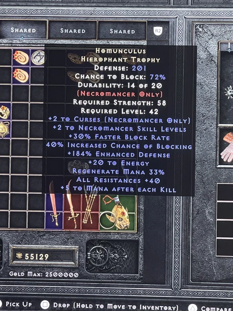 DIABLO 2 RESURRECTED PS4 PS5 Necromancer Homunculus Hierophant Trophy £ ...