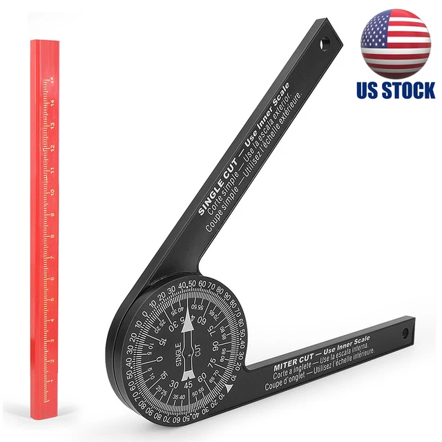 US MITER SAW Protractor High Accuracy Angle Finder Measuring Ruler Tool ...