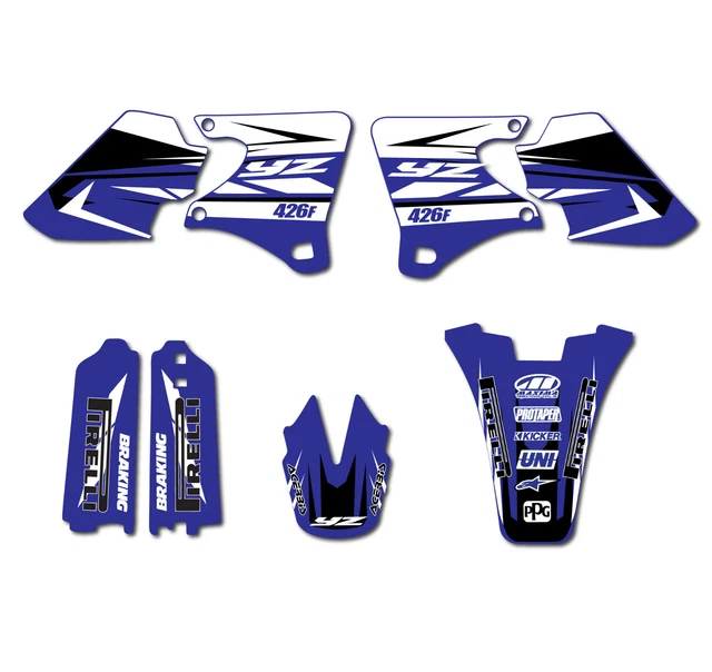 2000 2001 2002 Yamaha Yz426F Blue Team Graphics Stickers Decals Mx ...