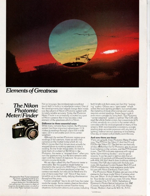 NIKON - PHOTOMIC Meter/Finder - Original Magazine Ad - 1974 EUR 4,97 ...