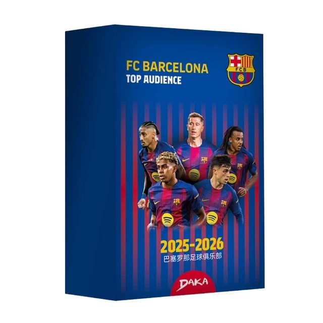 1 CASE 2025-26 DAKA Barcelona Team Box TOP AUDIENCE Soccer Star Cards ...