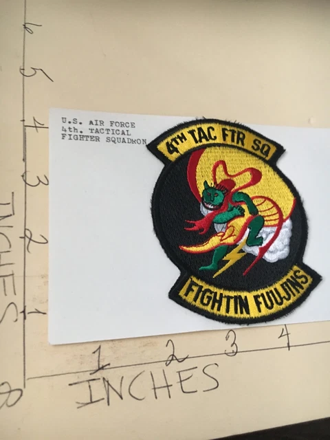 Vintage Usaf 4th Tactical Fighter Squadron Patch 2 4 25 Variant 2 £6 32