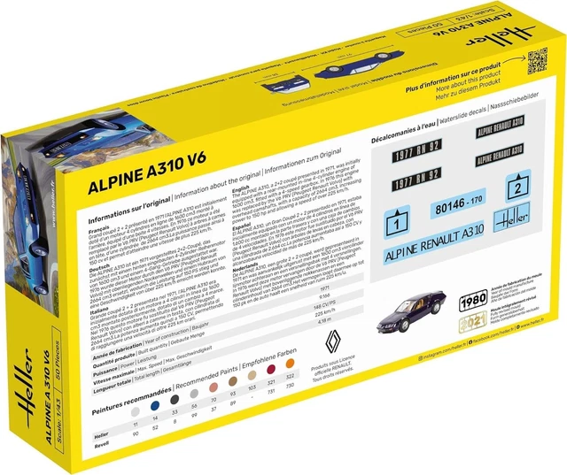 HELLER JOUSTRA MAQUETA de Coche: Alpine A310 (Importación USA) EUR 32 ...