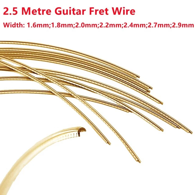 25M GUITAR FINGERBOARD Fret Wire Brass Precision made Multiple Widths ...