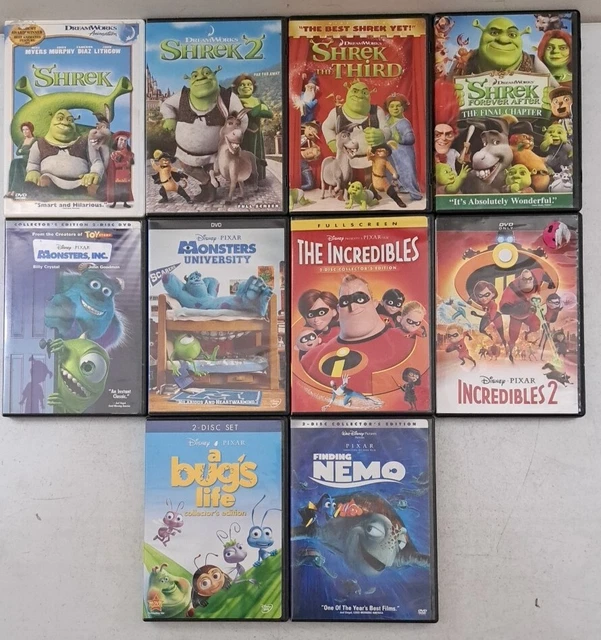 DVDS! SHREK 1-4, Two Incredibles-Two Monsters Inc & More 3.1.6 £20.10 ...