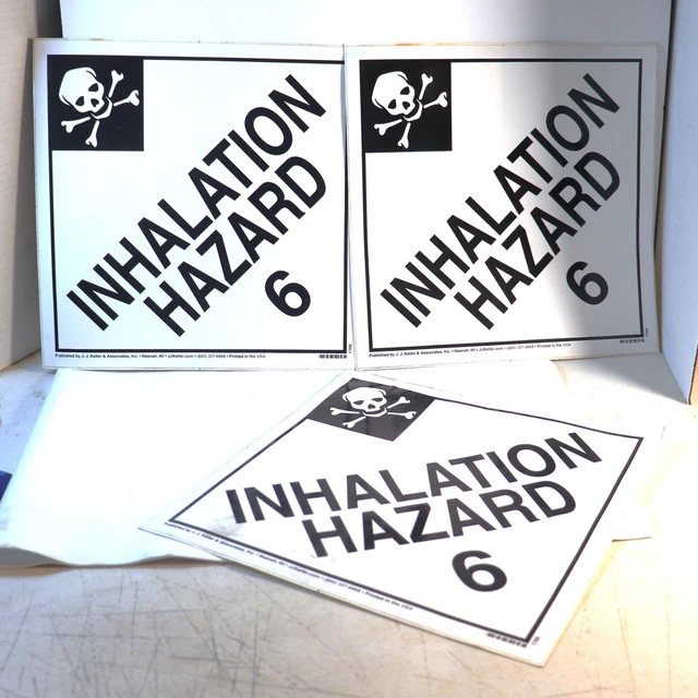 3 OSHA INHALATION Hazard 6 Safety Decals Stickers Warning Hazard Danger ...