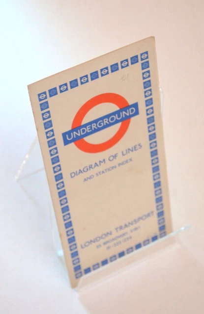 LONDON TRANSPORT UNDERGROUND Map Diagram of the Lines Garbutt 1966 £15. ...