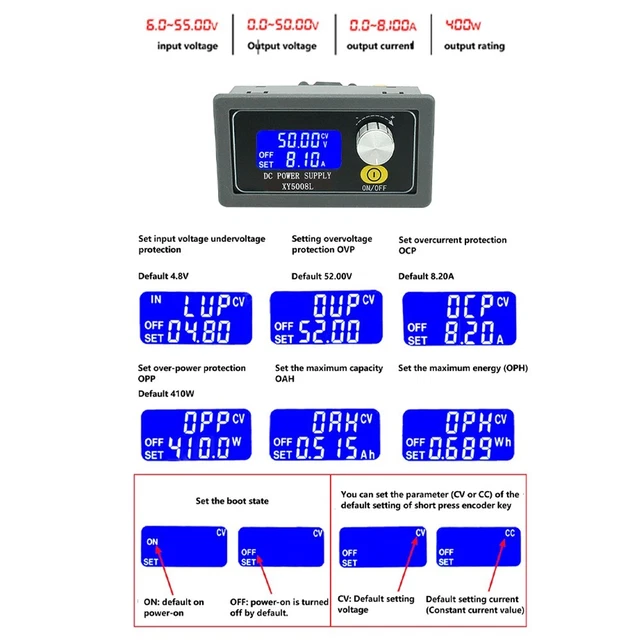 BLOC D'ALIMENTATION DC r glable 50V 8A r gulateur de tension constante aliment EUR 30,88 ...