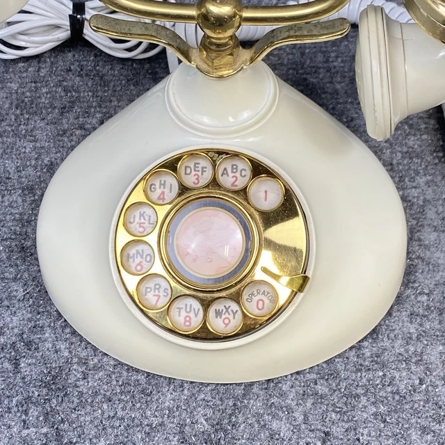 RADIO SHACK FRENCH Style Vintage Rotary Phone #43-3260 Ivory Corded £17 ...