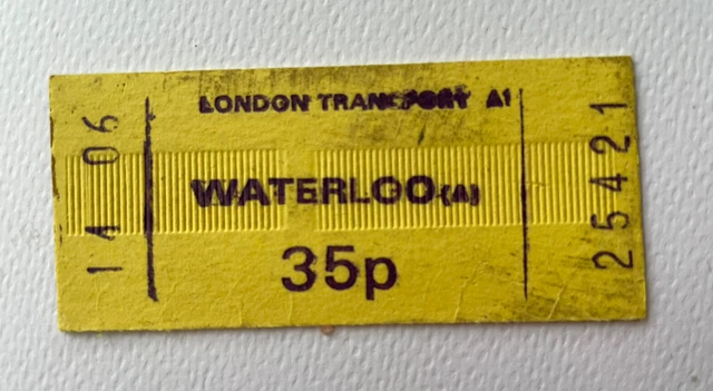 VINTAGE LONDON UNDERGROUND Train Ticket WATERLOO 1970s £3.99 - PicClick UK