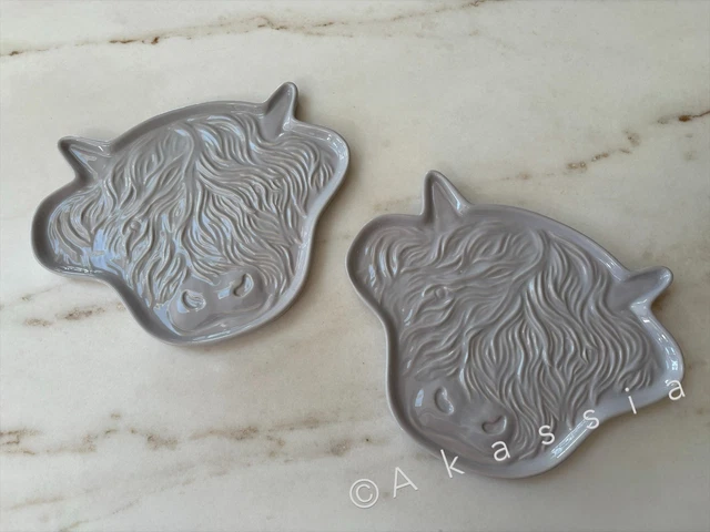 NEXT SET OF 2 Grey Hamish The Highland Cow Side Plates. £17.00 ...