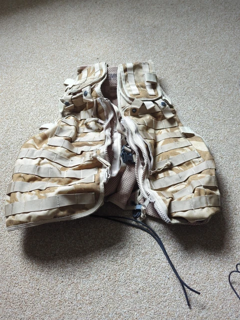 BRITISH ARMY TACTICAL Load Carrying Vest Webbing Waistcoat Desert Camo ...