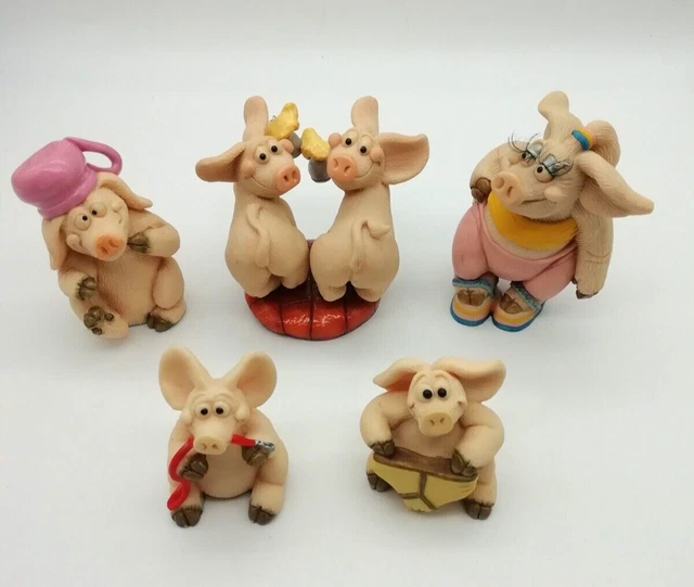 VINTAGE PIGGIN' PIGS x5 Bottoms Up Pants Potty Walkies Fashion VGC ...