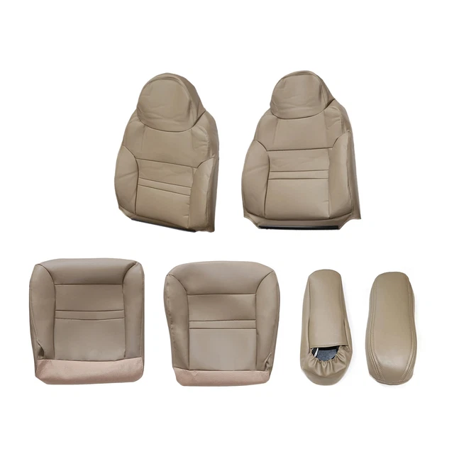FRONT BOTTOM & Top Leather Seat Cover For Ford Excursion Limited XLT ...