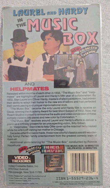 LAUREL AND HARDY- In The Music Box (VHS, 1987, Sealed) $5.00 - PicClick CA
