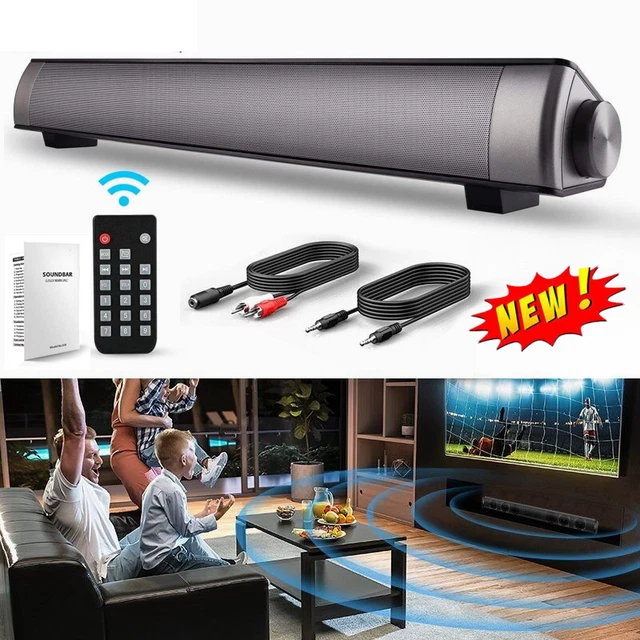 WIRELESS TV SOUNDBAR Speaker Bluetooth 5.0 3D Sound Bar Home Subwoofer ...