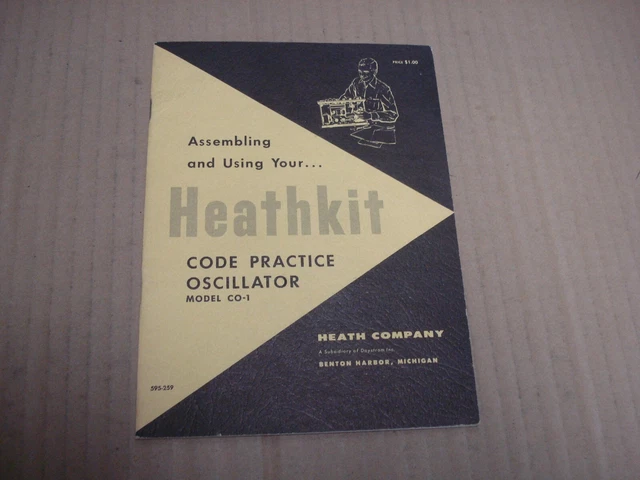 HEATHKIT MANUAL FOR Code Practice Oscillator Model CO-1 1960 $14.95 ...
