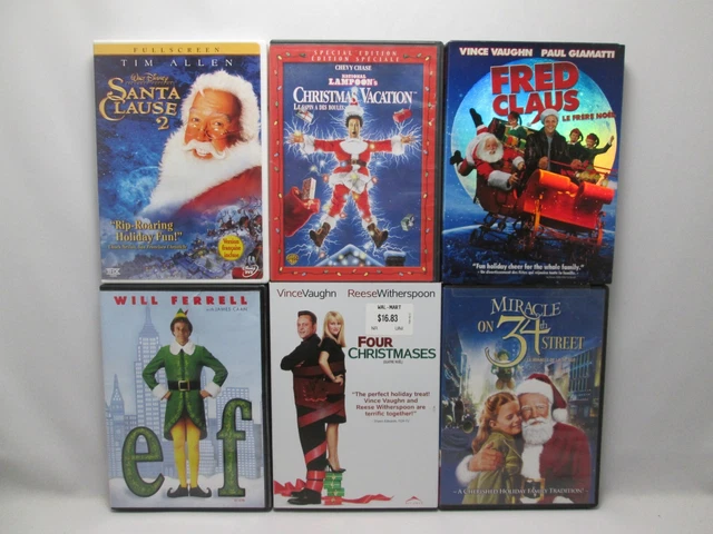 LOT OF 6 Christmas DVD's: Santa Clause 2 / Elf / Fred Claus / Christmas ...